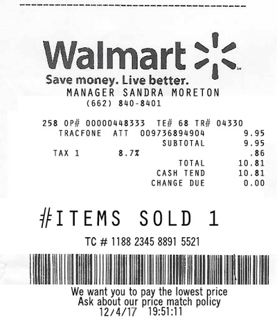 Prepaid cell phone info