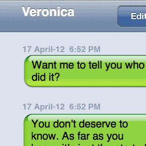 Samples of harassing text messages